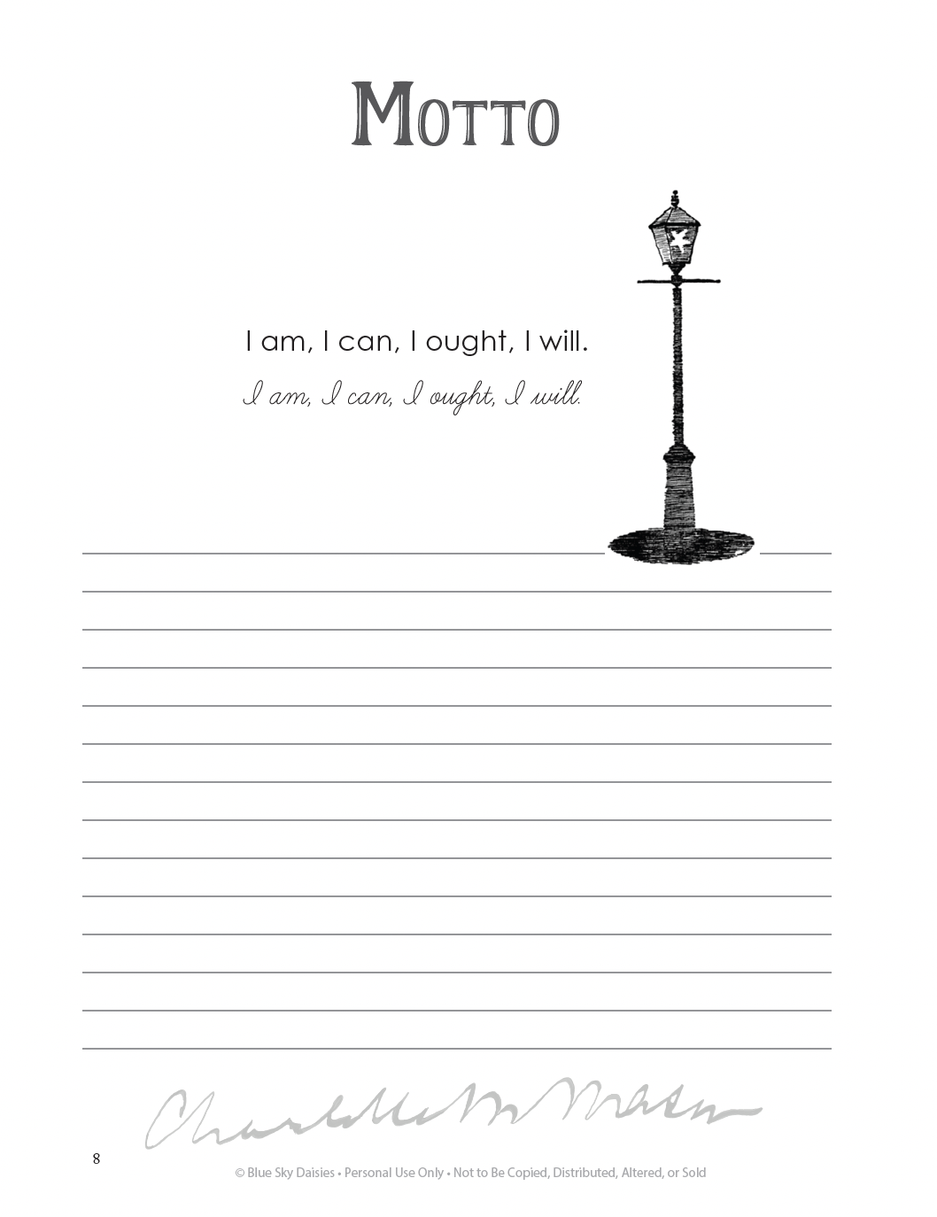 The CopyWorkBook: The Writings of Charlotte Mason - Blue Sky Daisies